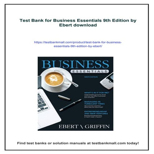Test Bank for Business Essentials 9th Edition by Ebert | PDF