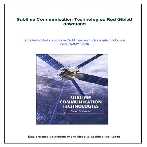 Sublime Communication Technologies Rod Giblett | PDF