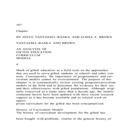 107ChapterBY JOYCE VANTASSEL-BASKA AND ELISSA F. BROWN | DOCX