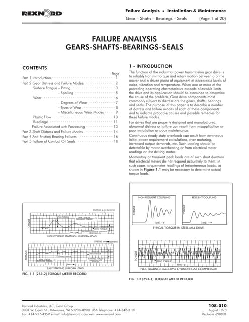 Bearing Analysis for failure and damages | PPT