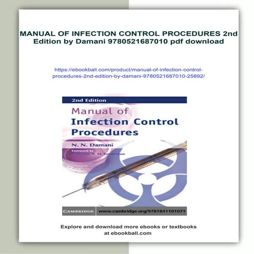 MANUAL OF INFECTION CONTROL PROCEDURES 2nd Edition by Damani ...