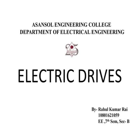 Classification of electric drive with advantage and disadvantage | PDF