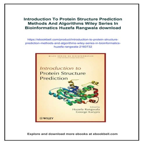 Introduction To Protein Structure Prediction Methods And Algorithms Wiley Series In ...