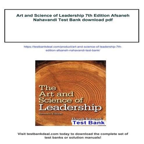Art and Science of Leadership 7th Edition Afsaneh Nahavandi Test Bank | PDF