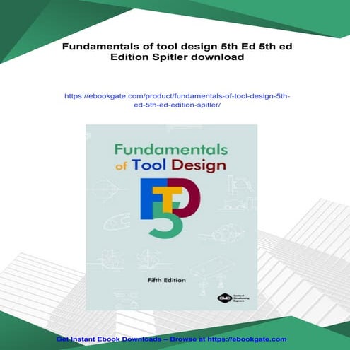 Fundamentals of tool design 5th Ed 5th ed Edition Spitler | PDF