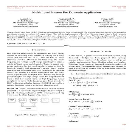 Multi-Level Inverter For Domestic Application | PDF