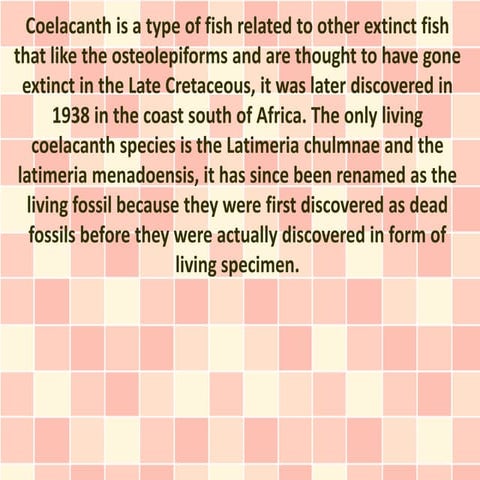 Coelocanth Rediscovery | PPTX