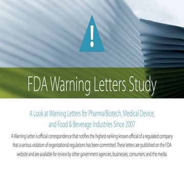 FDA Warning Letters Study | PDF