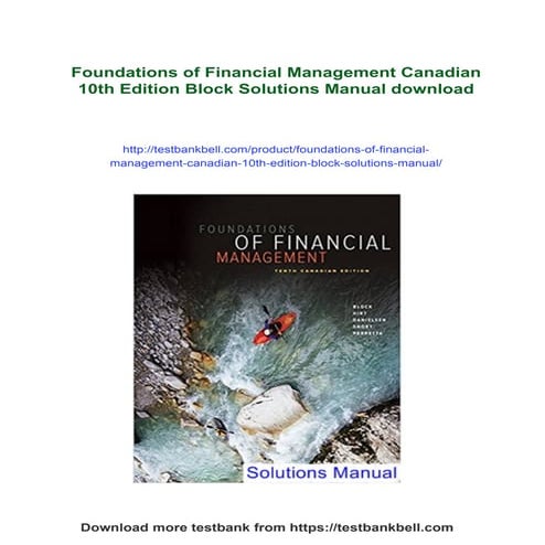 Foundations of Financial Management Canadian 10th Edition Block ...