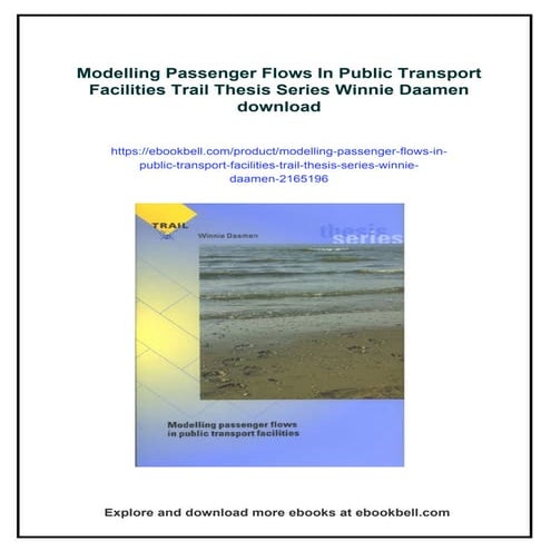 Modelling Passenger Flows In Public Transport Facilities Trail Thesis ...