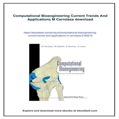Computational Bioengineering Current Trends And Applications M ...