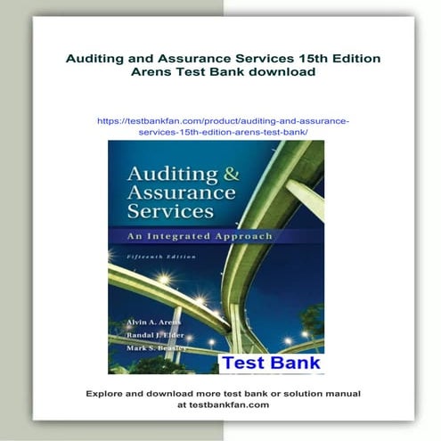 Auditing and Assurance Services 15th Edition Arens Test Bank | PDF