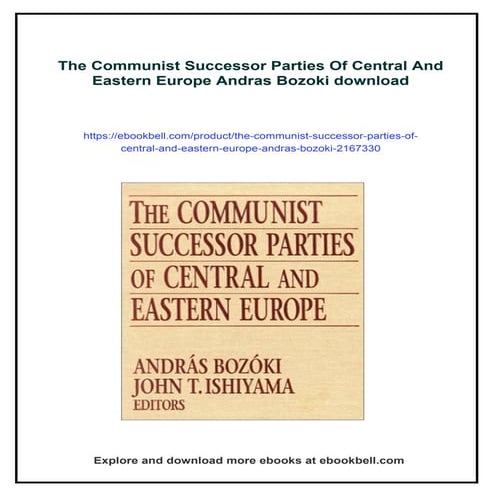 The Communist Successor Parties Of Central And Eastern Europe Andras ...