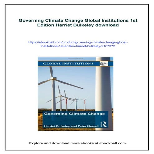 Governing Climate Change Global Institutions 1st Edition Harriet ...