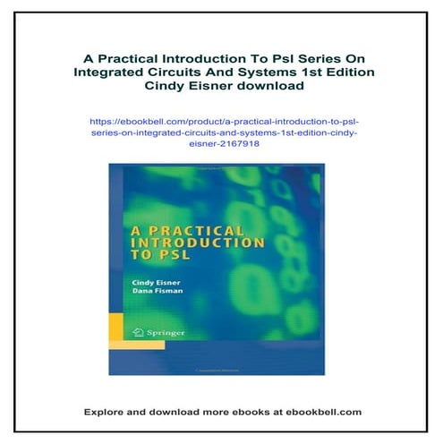 A Practical Introduction To Psl Series On Integrated Circuits And ...