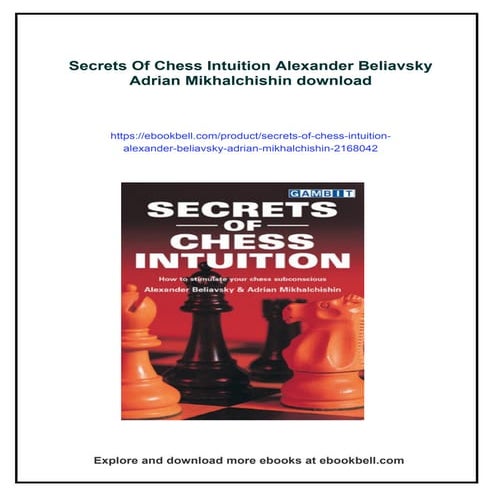 Secrets Of Chess Intuition Alexander Beliavsky Adrian Mikhalchishin | PDF