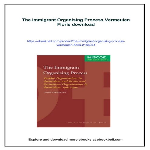 The Immigrant Organising Process Vermeulen Floris | PDF