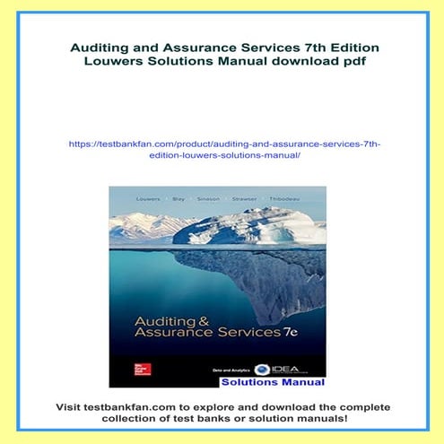 Auditing and Assurance Services 7th Edition Louwers Solutions Manual | PDF