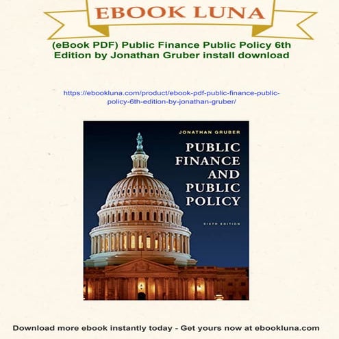 (eBook PDF) Public Finance Public Policy 6th Edition by Jonathan Gruber ...