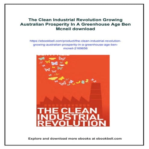 The Clean Industrial Revolution Growing Australian Prosperity In A ...