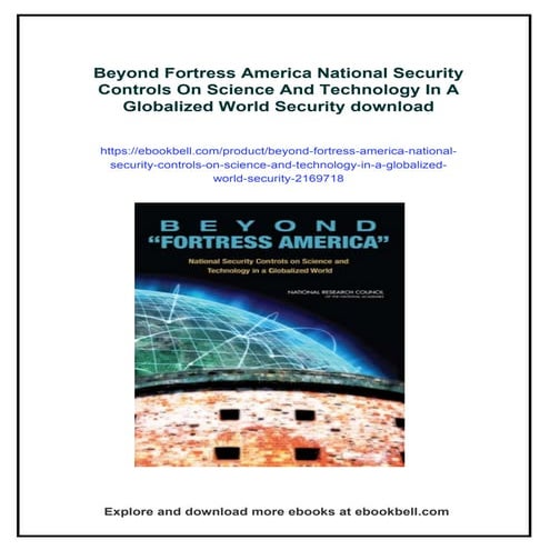 Beyond Fortress America National Security Controls On Science And ...