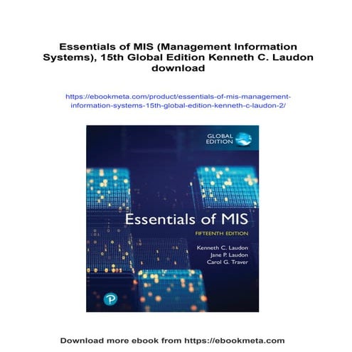 Essentials of MIS (Management Information Systems), 15th Global Edition ...