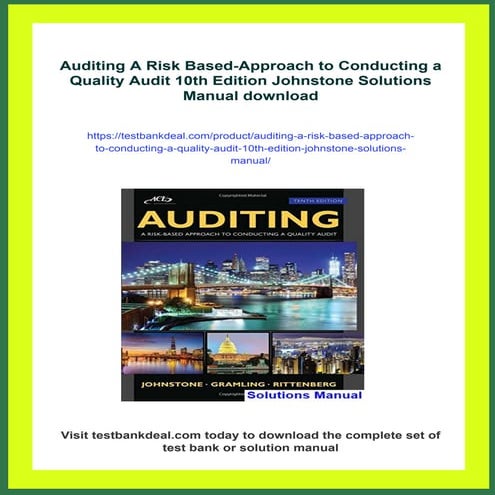 Auditing A Risk Based-Approach to Conducting a Quality Audit 10th ...