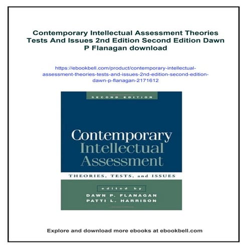 Contemporary Intellectual Assessment Theories Tests And Issues 2nd ...