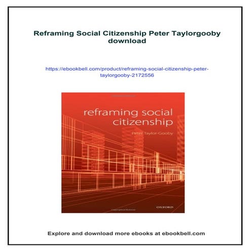 Reframing Social Citizenship Peter Taylorgooby | PDF