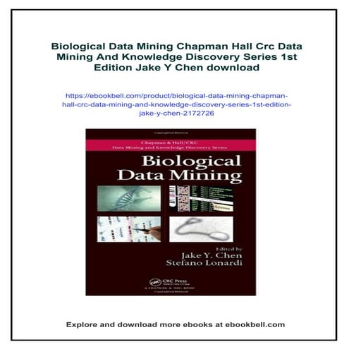 Biological Data Mining Chapman Hall Crc Data Mining And Knowledge Discovery Series 1st Edition ...