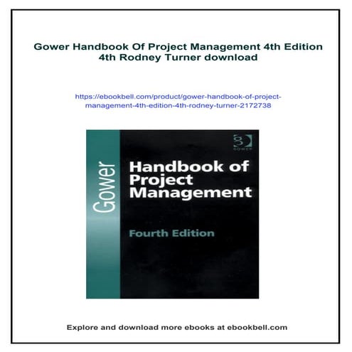 Gower Handbook Of Project Management 4th Edition 4th Rodney Turner | PDF
