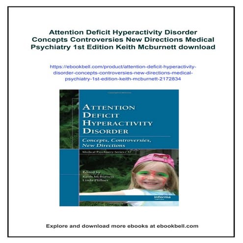 Attention Deficit Hyperactivity Disorder Concepts Controversies New Directions Medical ...