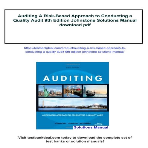 Auditing A Risk-Based Approach to Conducting a Quality Audit 9th ...