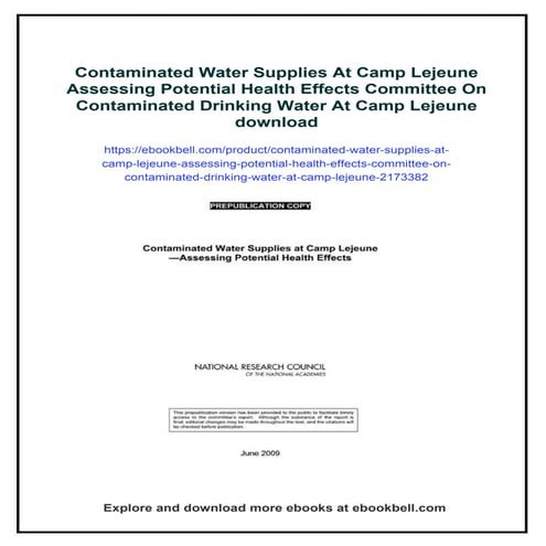 Contaminated Water Supplies At Camp Lejeune Assessing Potential Health ...