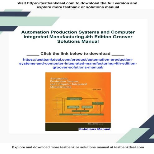 Automation Production Systems and Computer Integrated Manufacturing 4th Edition Groover ...