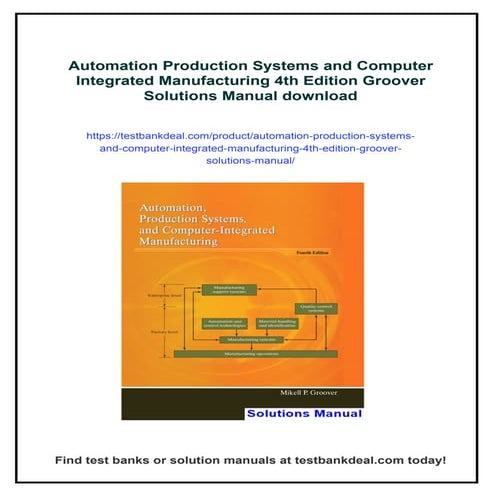 Automation Production Systems and Computer Integrated Manufacturing 4th ...