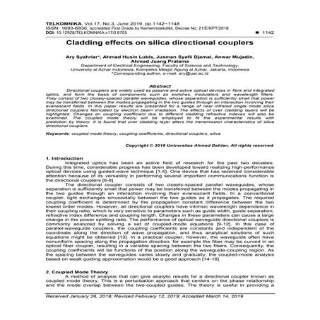 Cladding effects on silica directional couplers | PDF