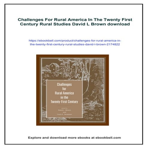 Challenges For Rural America In The Twenty First Century Rural Studies ...