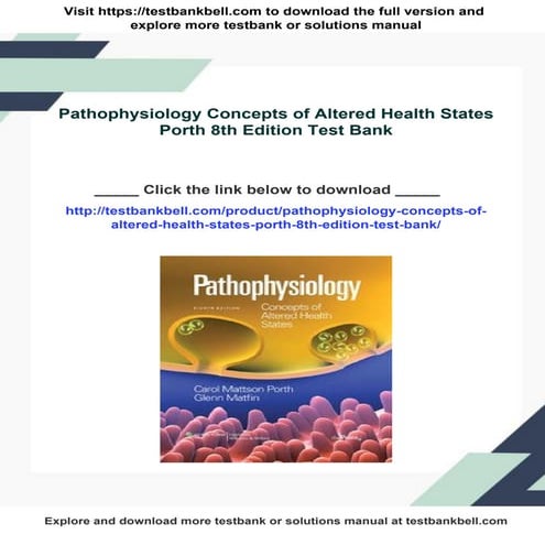 Pathophysiology Concepts of Altered Health States Porth 8th Edition ...