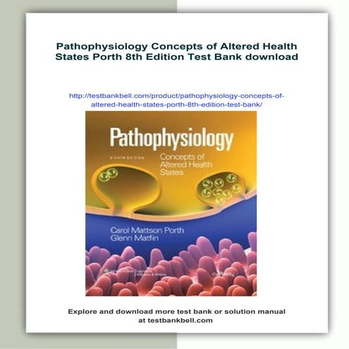 Pathophysiology Concepts of Altered Health States Porth 8th Edition ...