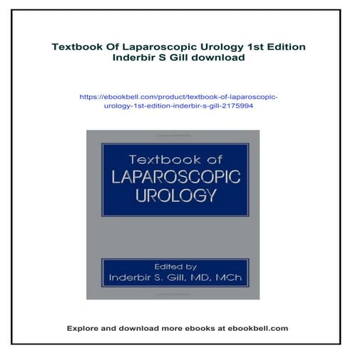 Textbook Of Laparoscopic Urology 1st Edition Inderbir S Gill | PDF