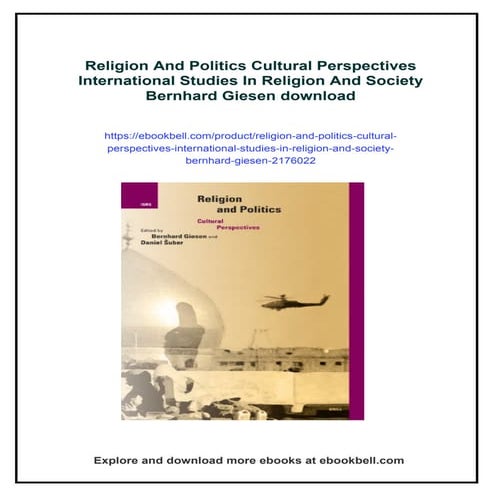 Religion And Politics Cultural Perspectives International Studies In ...