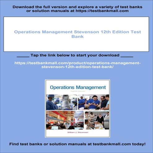 Operations Management Stevenson 12th Edition Test Bank | PDF