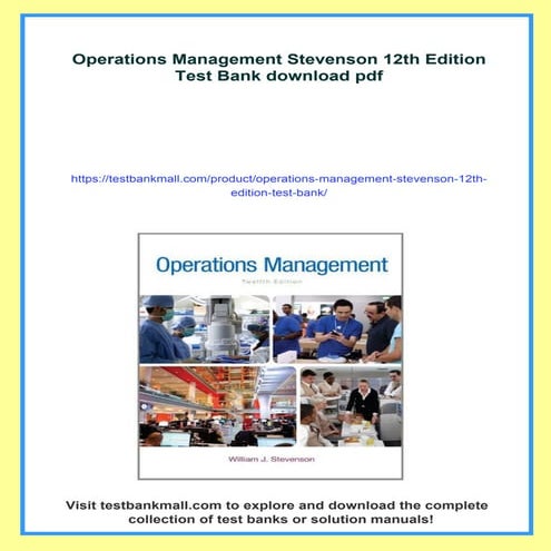 Operations Management Stevenson 12th Edition Test Bank | PDF