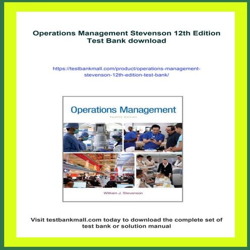 Operations Management Stevenson 12th Edition Test Bank | PDF