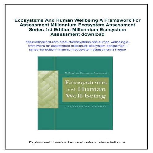 Ecosystems And Human Wellbeing A Framework For Assessment Millennium ...
