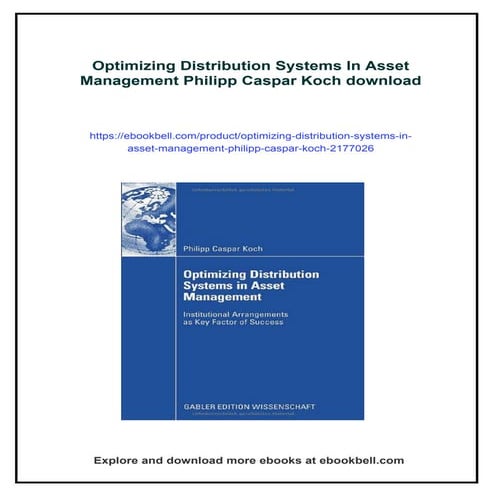 Optimizing Distribution Systems In Asset Management Philipp Caspar Koch | PDF