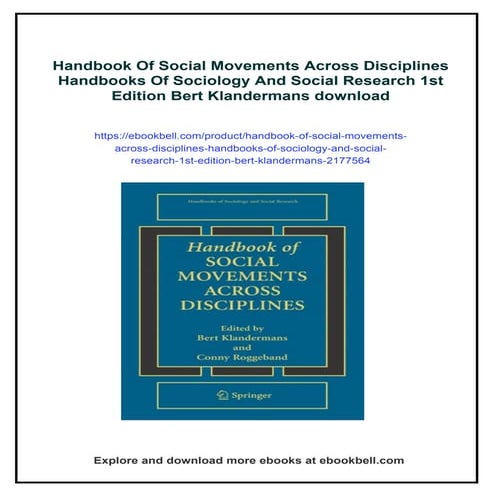 Handbook Of Social Movements Across Disciplines Handbooks Of Sociology ...