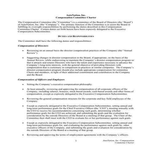 Executive and Finance Committee Charter | PDF