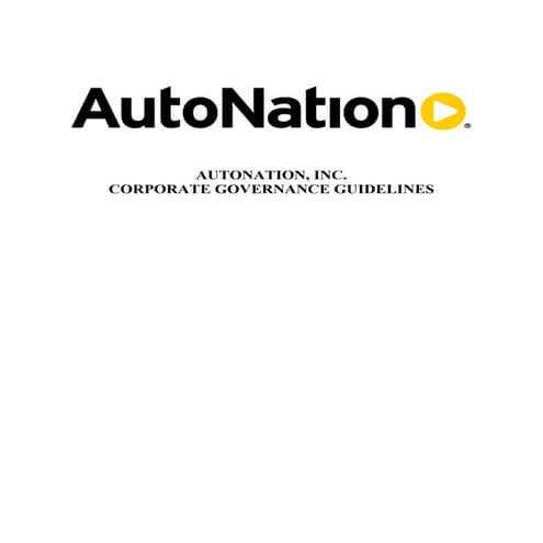 autozone CorporateGovernancePrinciples1208 | PDF